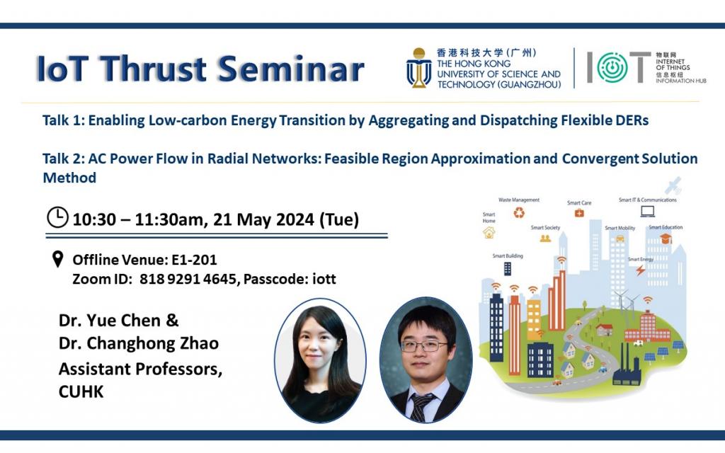 IoT Thrust Seminar | Talk 1: Enabling Low-carbon Energy Transition by Aggregating and ...